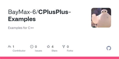 Github Baymax 6cplusplus Examples Examples For C