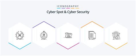 Cyber Spot And Cyber Security 25 Line Icon Pack Including List Check Timer Software File