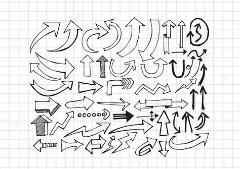 Collection Of Handdrawn Arrow Sketches For Design Uses Vector Pointer Sign Line PNG And