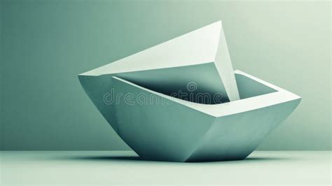 Abstract Geometric Sculpture With Sharp Angles And Smooth Surfaces Ai Stock Image Image Of