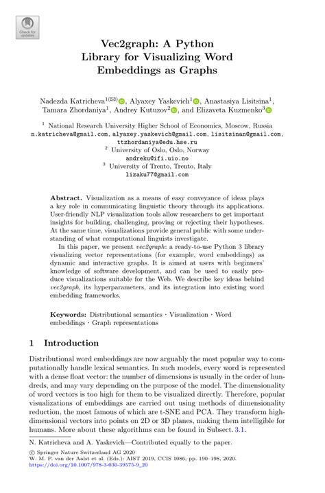 Pdf Vec2graph A Python Library For Visualizing Word Embeddings As Graphs