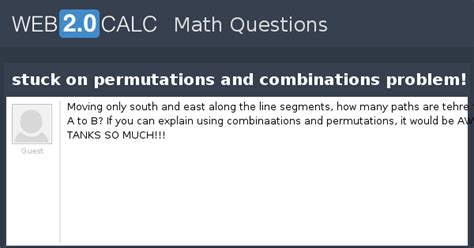 view question stuck on permutations and combinations problem