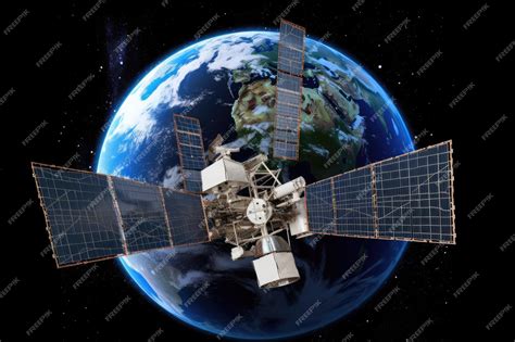 Premium Ai Image Communication Between The Vast Array Of Satellites Generative Ai