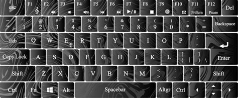 Modern Qwerty Keyboard Layout Stencil Cut Vector Image
