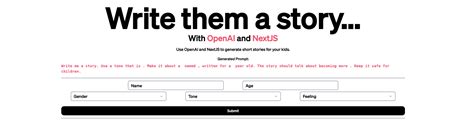 Write Them A Story With Nextjs And Openai