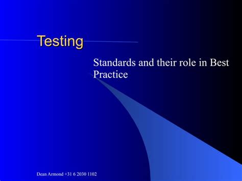 Testing Standards Ppt Technology And Computing
