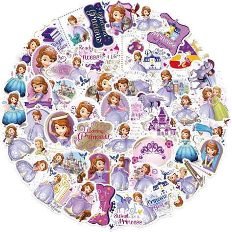 Sofia Stickers 50 Pcs Waterproof Removable Lovely
