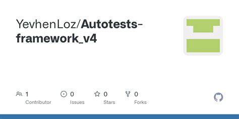 Github Yevhenlozautotests Frameworkv4