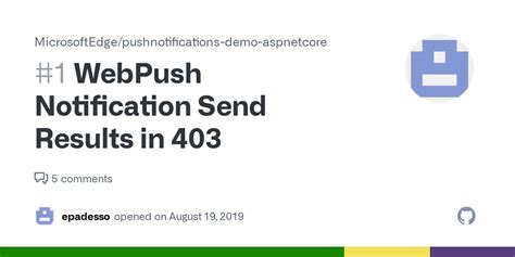 Webpush Notification Send Results In 403 · Issue 1 · Microsoftedgepushnotifications Demo