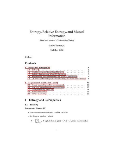 Entropy Relative Entropy And Mutual Information