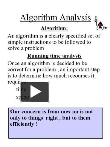 Algorithm Analysis Presentation Free To View