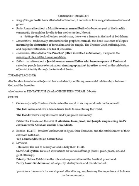 5 Books Of Megillot Pdf Neviim Torah