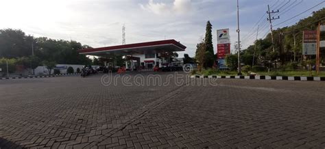Gas Station In Gresik City Indonesia Place Editorial Photography