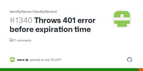 Throws 401 Error Before Expiration Time Issue 1340 IdentityServer IdentityServer4 GitHub