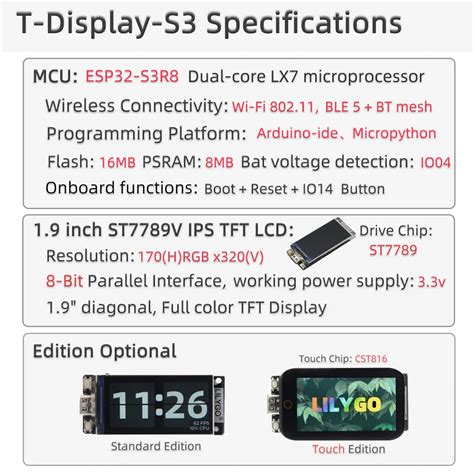 Tactile Carte De Développement Esp32 S3 T Display S3 Touch Edition 1