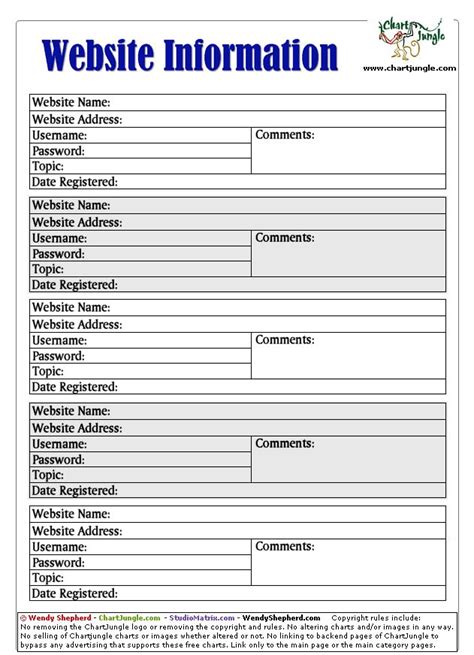 373 Best Printable Password Sheets Images On Pinterest Binder Financial Binder And Free