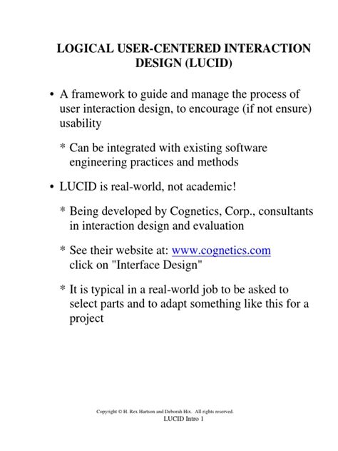 Logical User Centered Interaction Design Lucid Pdf Usability
