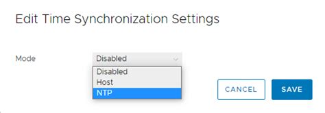 configure ntp time source on vcenter server 7 vcsa