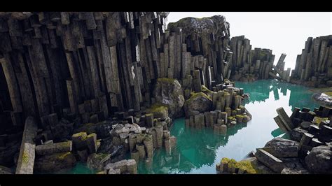 Leaked Game Assets Basalt Columns And Rocks Types Assetkit Pbr