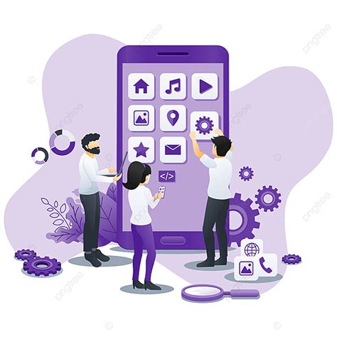 Mobile Apps Development Vector Png Images Modern Flat Design Concept