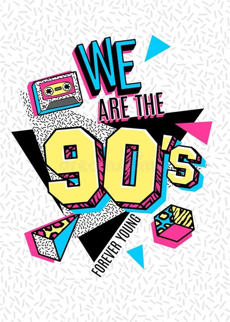 Poster In 80s 90s Memphis Style Stock Illustration 90s Graphic