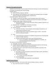 Chapter Cognitive Views Of Learning Docx Elements Of The Cognitive Perspective