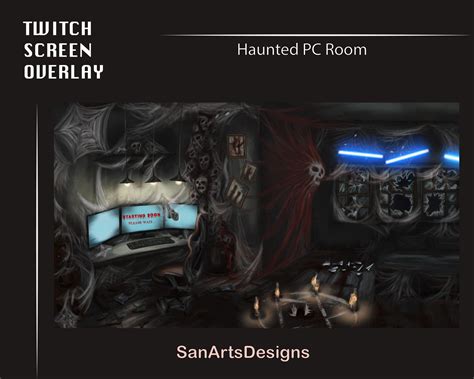 Animated Scenes Haunted Pc Room Animated Twitch Overlays Pc Etsy