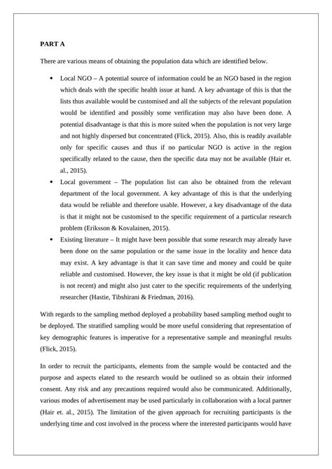Means Of Obtaining Population Data And Sampling Methods For Public