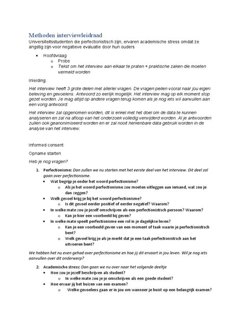 Interviewleidraad Pdf