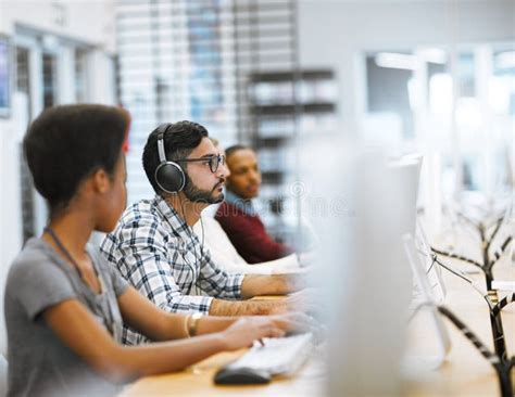People Education And Computer Lab In University With Research Project