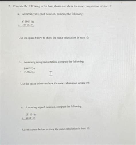 Solved Compute The Following In The Base Shown And Show Chegg