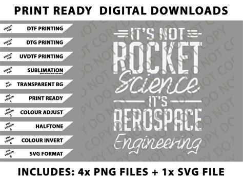 Its Not Rocket Science Its Aerospace Engineering 1 Png Bundle Svg Files Digital Downloads
