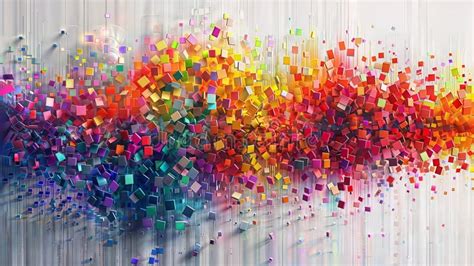 Explosive Burst Of Colorful 3d Cubes In Dynamic Abstract Digital Art Generative Ai Stock