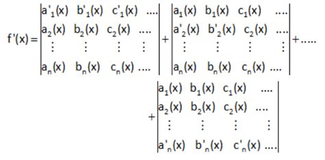 Formula Of Differentiation Of Determinant Physics Wallah