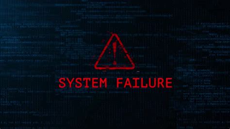 System Failure Message Flashing On Screen Motion Graphics VideoHive