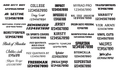 Font Options Custom Uniform Supplier Tier One Apparel