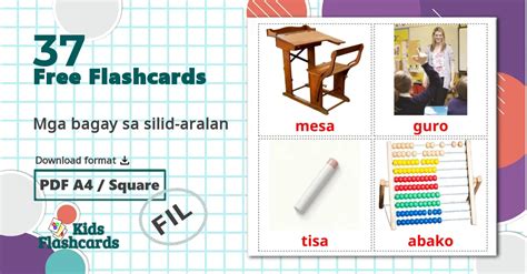 37 Printable Classroom Objects Flashcards In Filipino Free Pdf