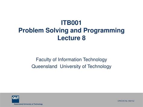 Ppt Itb001 Problem Solving And Programming Lecture 8 Powerpoint Presentation Id5552657