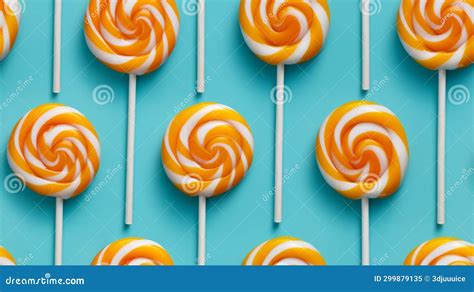 Sweet Lollipop Candy Horizontal Seamless Background Stock Illustration Illustration Of Table