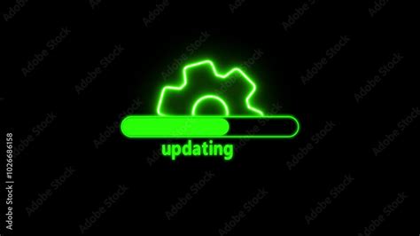 Operating System Upgrade Concept Neon Setting Updating Icon Animation Neon Updating Bar Icon
