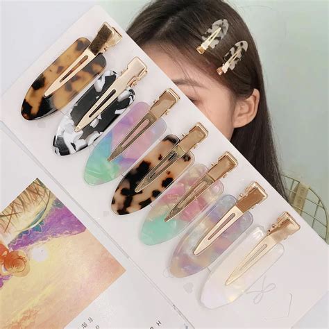 레오파드 아세테이트 헤어 클립 42 개 앞머리 심리스 클립 메이크업 헤어 스타일링 헤어 도구 여성 소녀 바레트 헤어