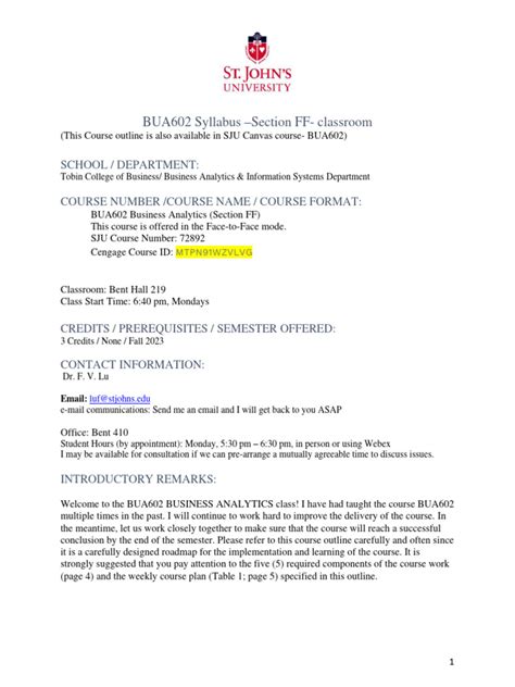 Bua602 Business Analytics Syllabus Pdf Analytics Microsoft Excel
