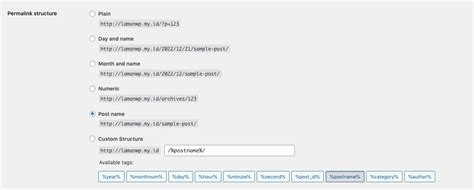 cara mengganti permalink di wordpress