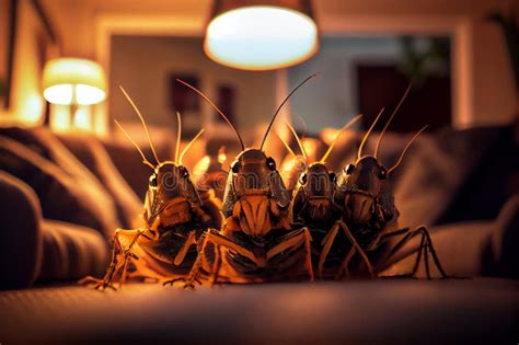 A Flock Of Cockroaches In The Room Takes A Selfie Ai Generated Stock