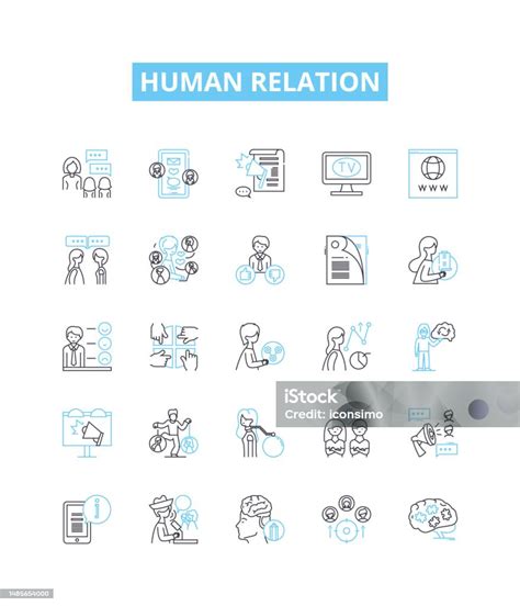 인간 관계 벡터 라인 아이콘이 설정되었습니다 관계 상호 작용 의사 소통 사회 연대 파트너십 유대감 그림은 개념 기호와 기호를