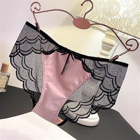 Women Lace Panties Lingerie Soft Satin Silky Underwear Knickers Briefs