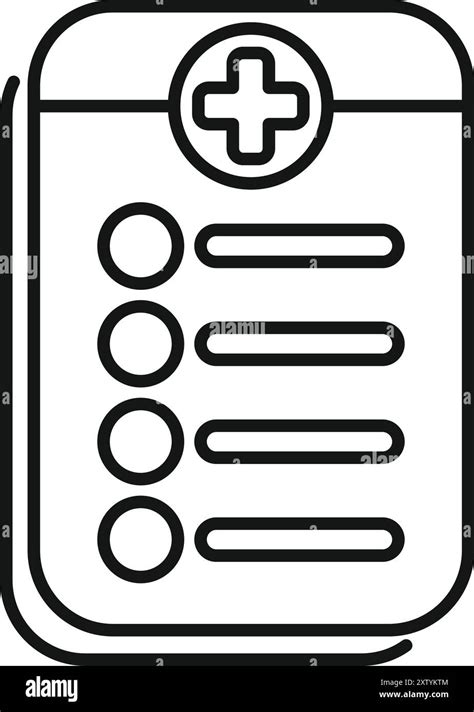 Simple Line Art Icon Of A Medical Checklist For Managing Patient Care And Ensuring Thorough