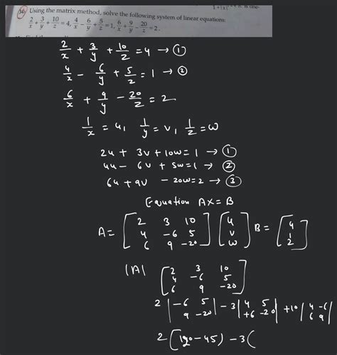 One And Onto Function 34 Using The Matrix Method Solve The Following S
