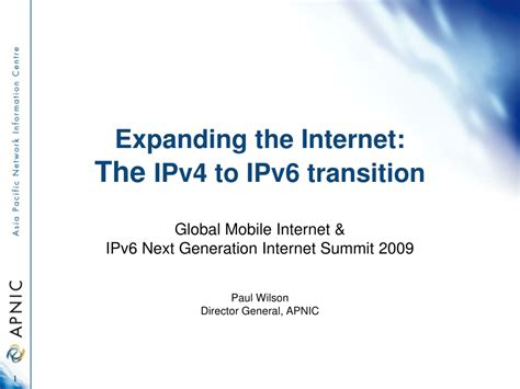 Ppt Expanding The Internet The Ipv4 To Ipv6 Transition Powerpoint