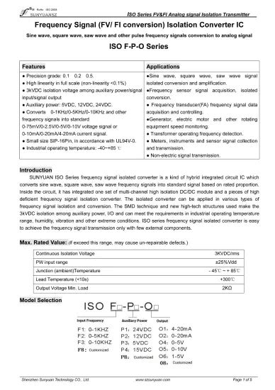 Frequency Signal To Dc Current Voltage Signal Isolation Transmitter